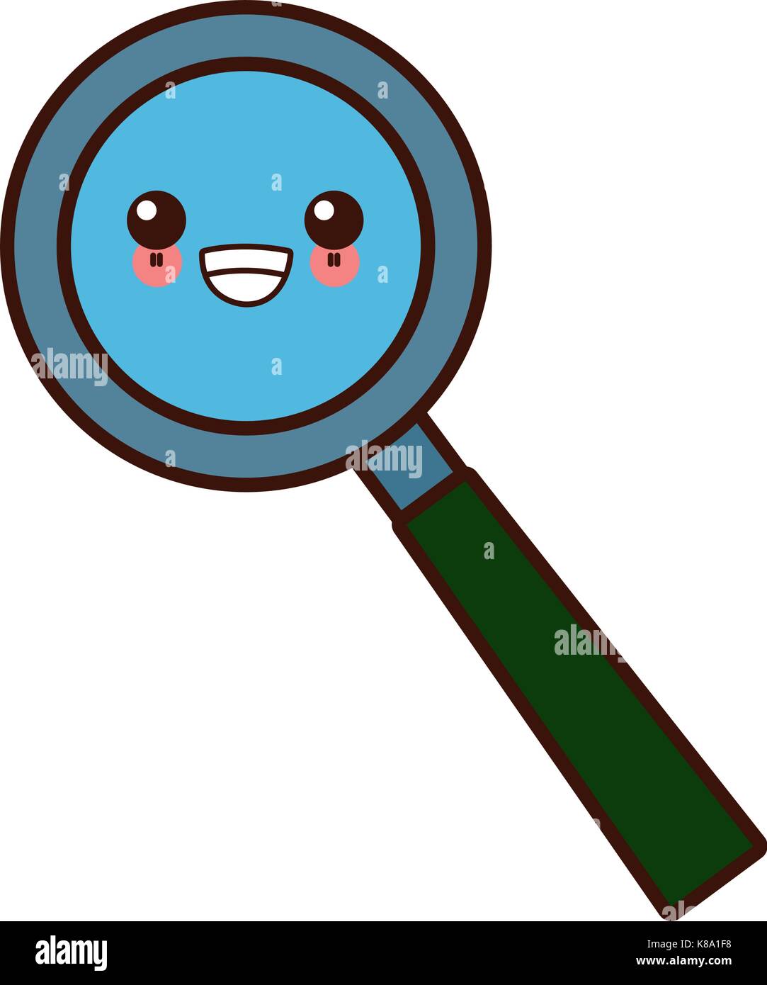 Magnifying glass symbol cute kawaii cartoon Stock Vector Image & Art ...