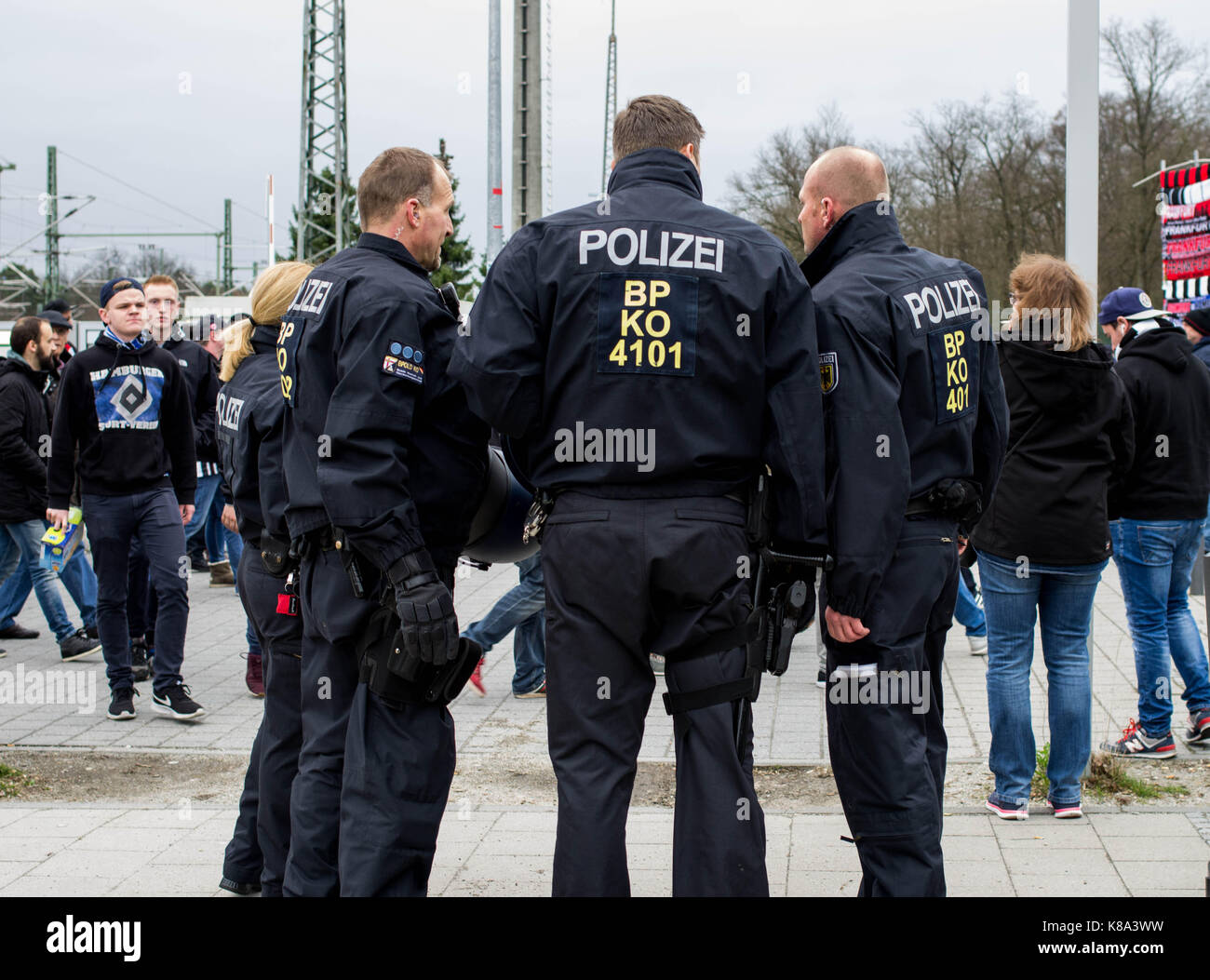 Frankfurt am Main, Germany - March 18, 2017: Police security in ...