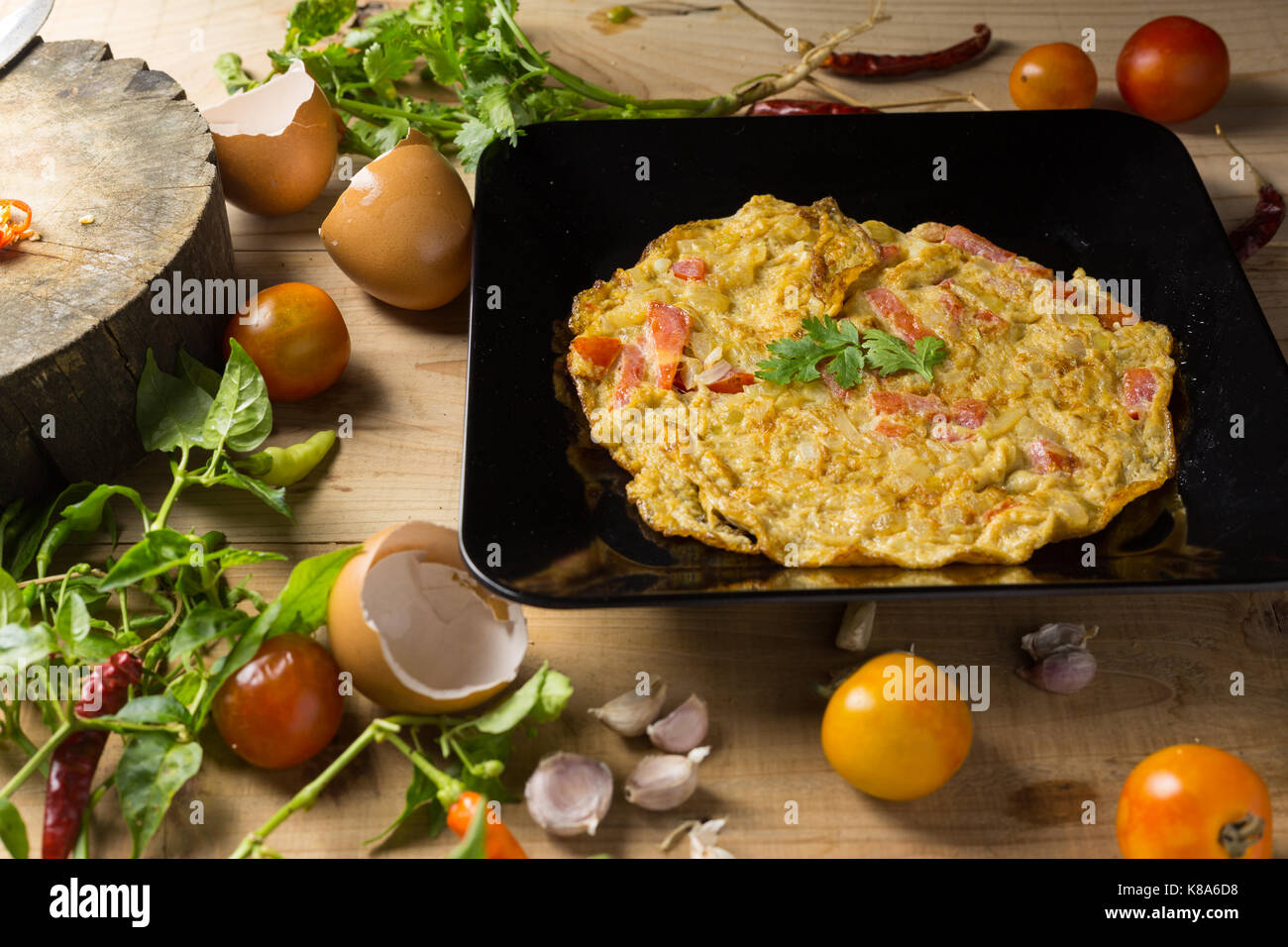 Omelette in plate hi-res stock photography and images - Alamy