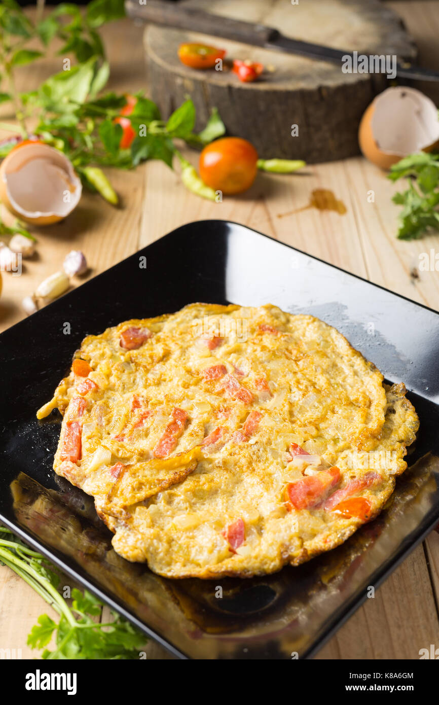 Isolated omelet top view hi-res stock photography and images - Alamy
