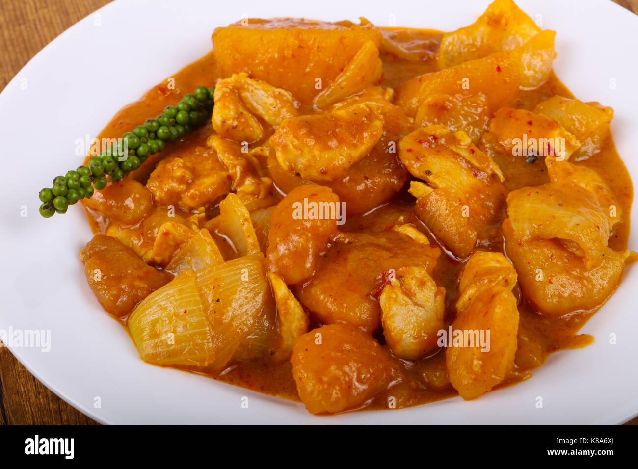 Thai traditional penang curry with chicken and spices Stock Photo - Alamy