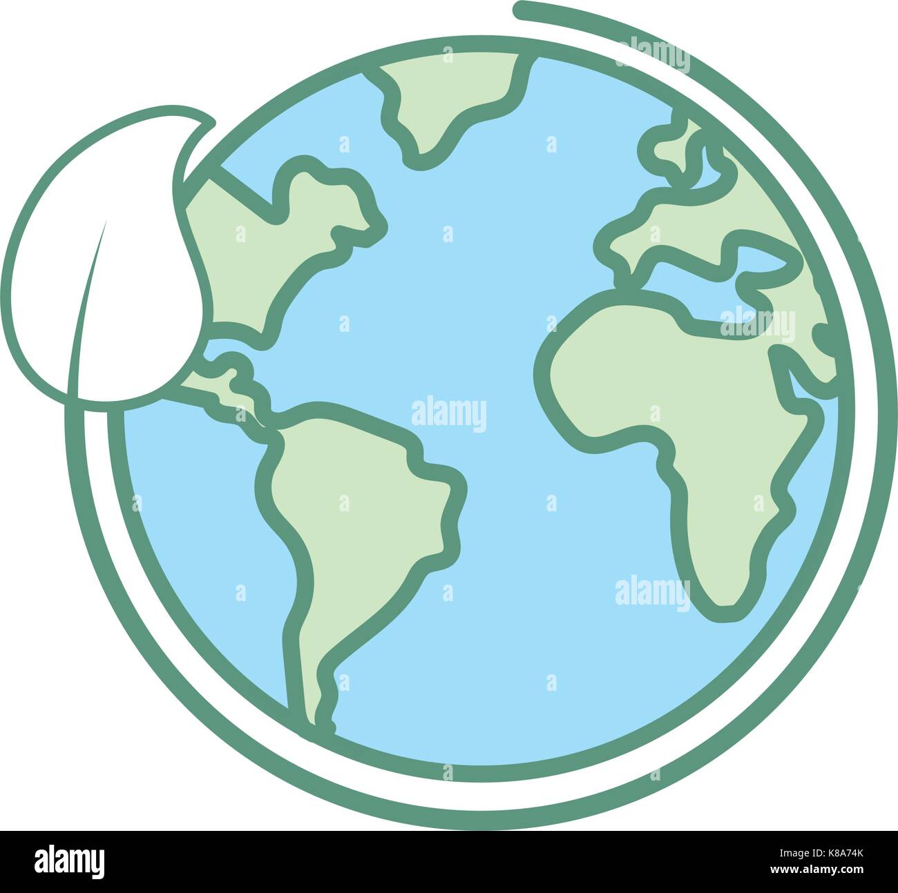 earth planet with ecological leaf design Stock Vector Image & Art - Alamy