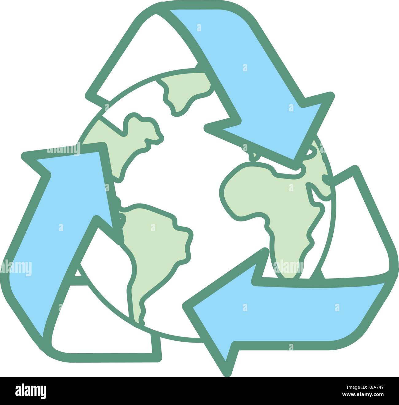 earth planet with recycle symbol design Stock Vector Image & Art - Alamy
