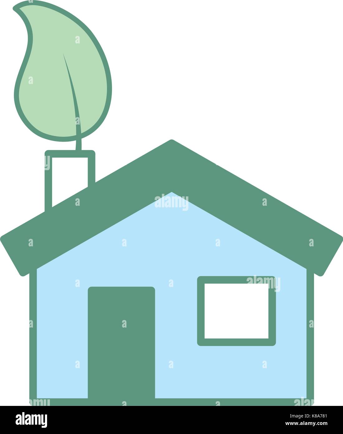 house with ecological leaf to environment care Stock Vector Image & Art ...
