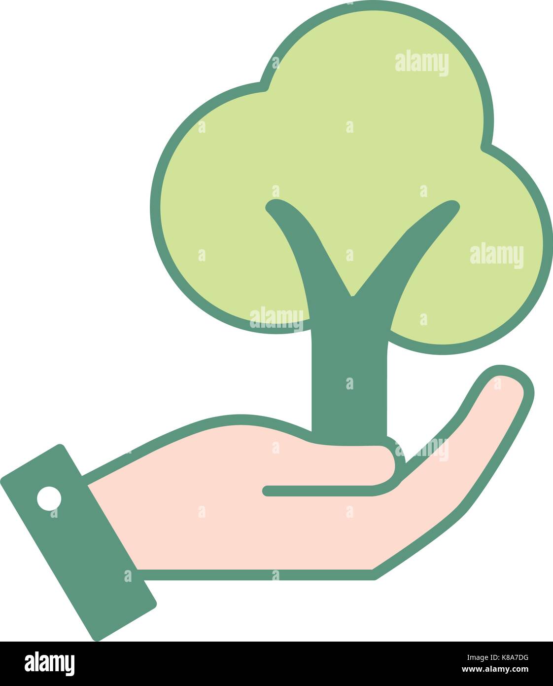 hand with ecological and natural tree icon Stock Vector Image & Art - Alamy