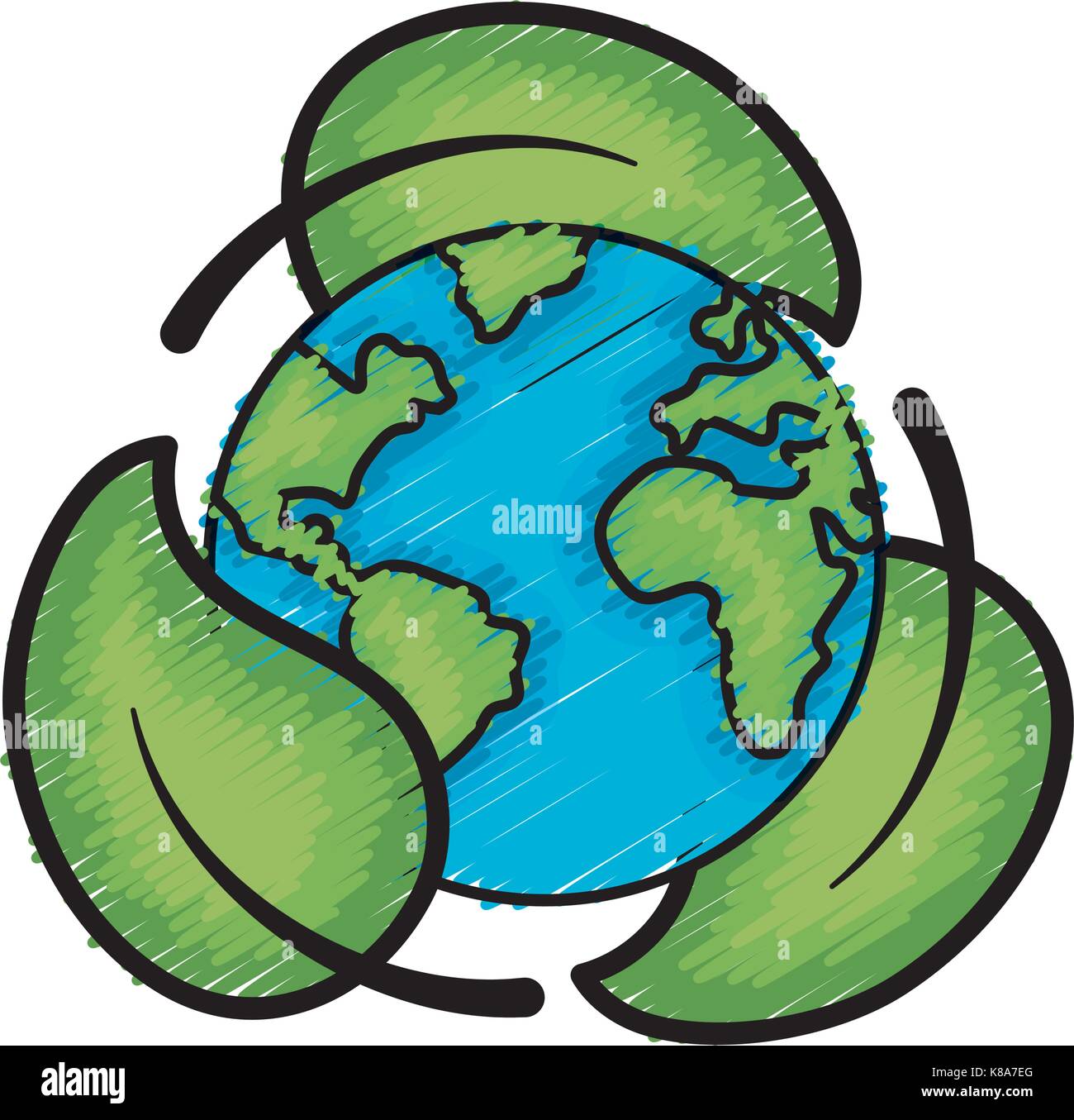 earth planet with ecological leaves design Stock Vector Image & Art - Alamy
