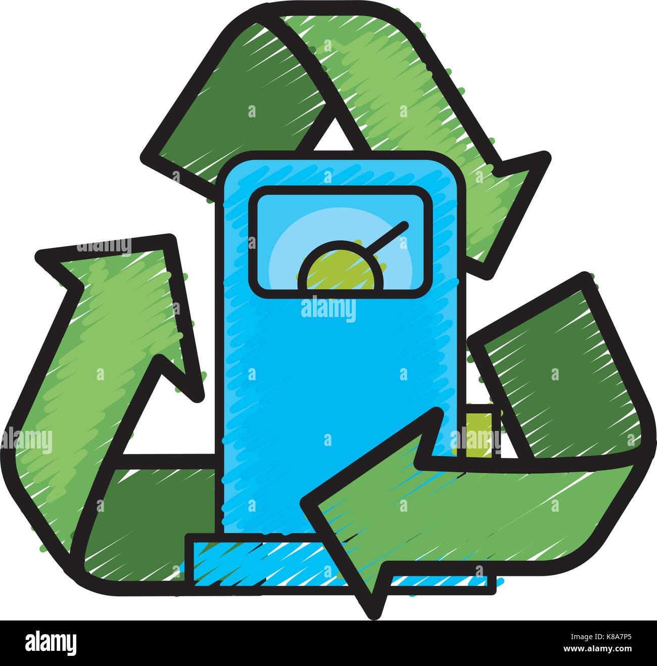 gas machine with recycle symbol around Stock Vector Image & Art - Alamy