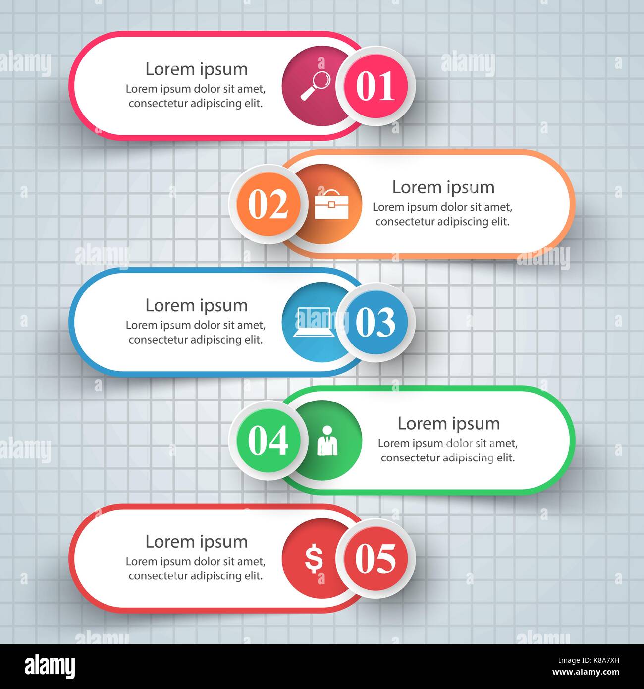 Five slice paper infographic Stock Vector Image & Art - Alamy