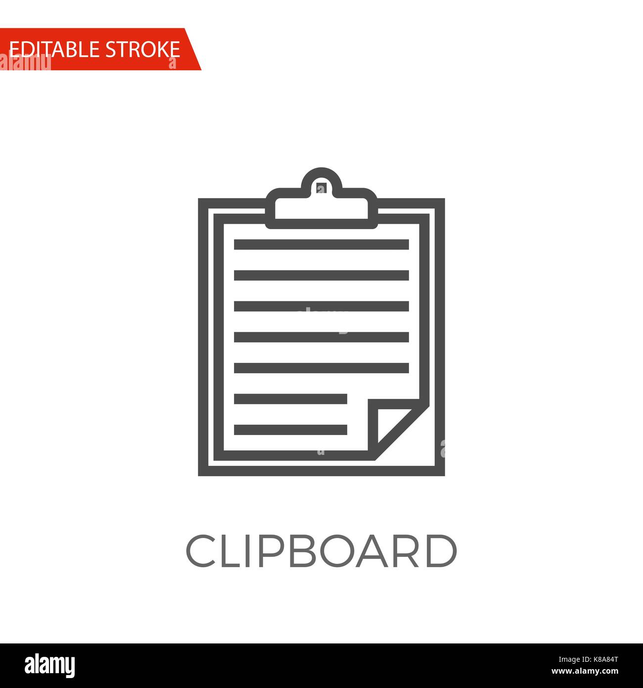 Clipboard Thin Line Vector Icon. Flat Icon Isolated on the White ...