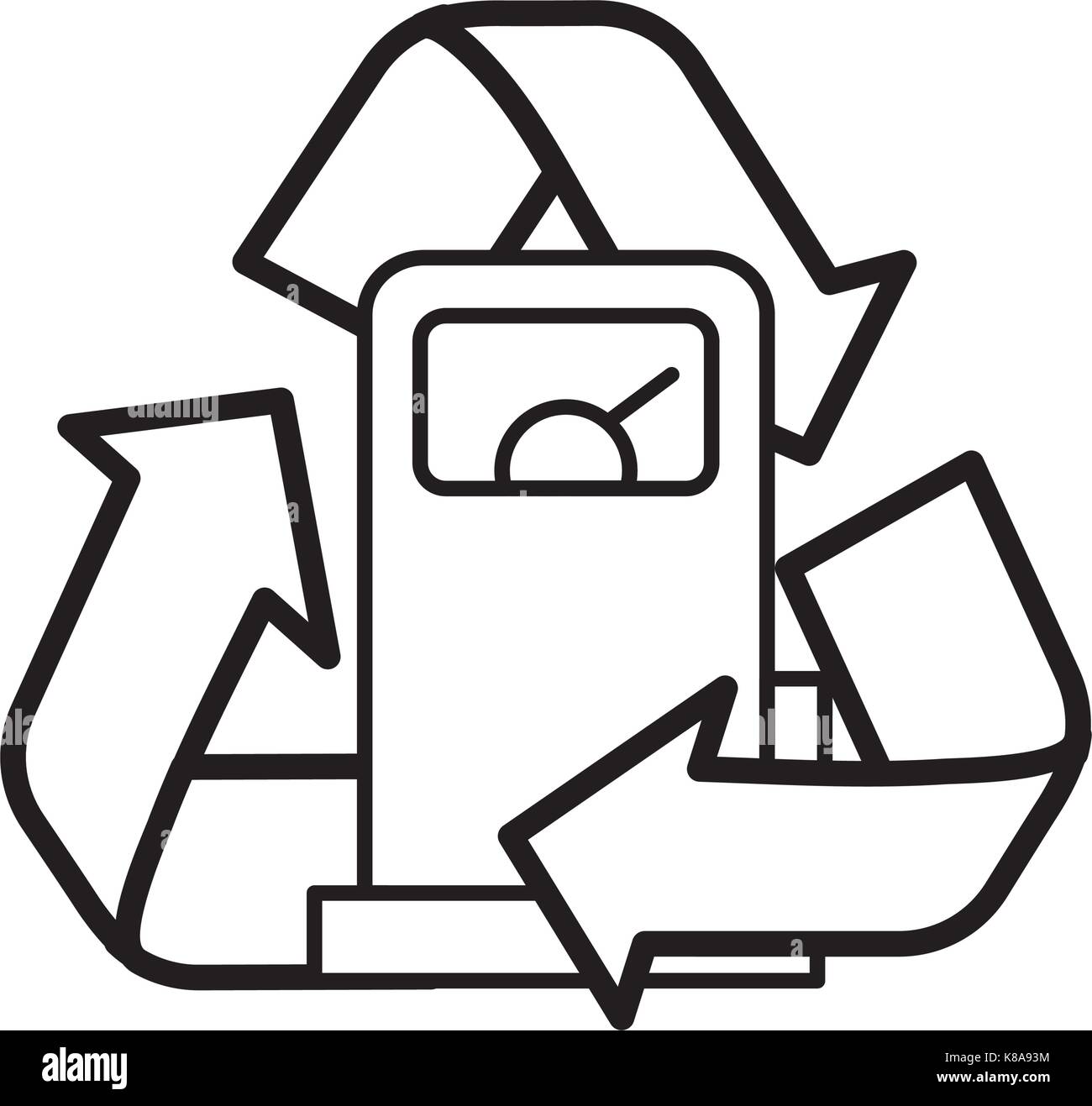 line gas machine with recycle symbol around Stock Vector Image & Art ...