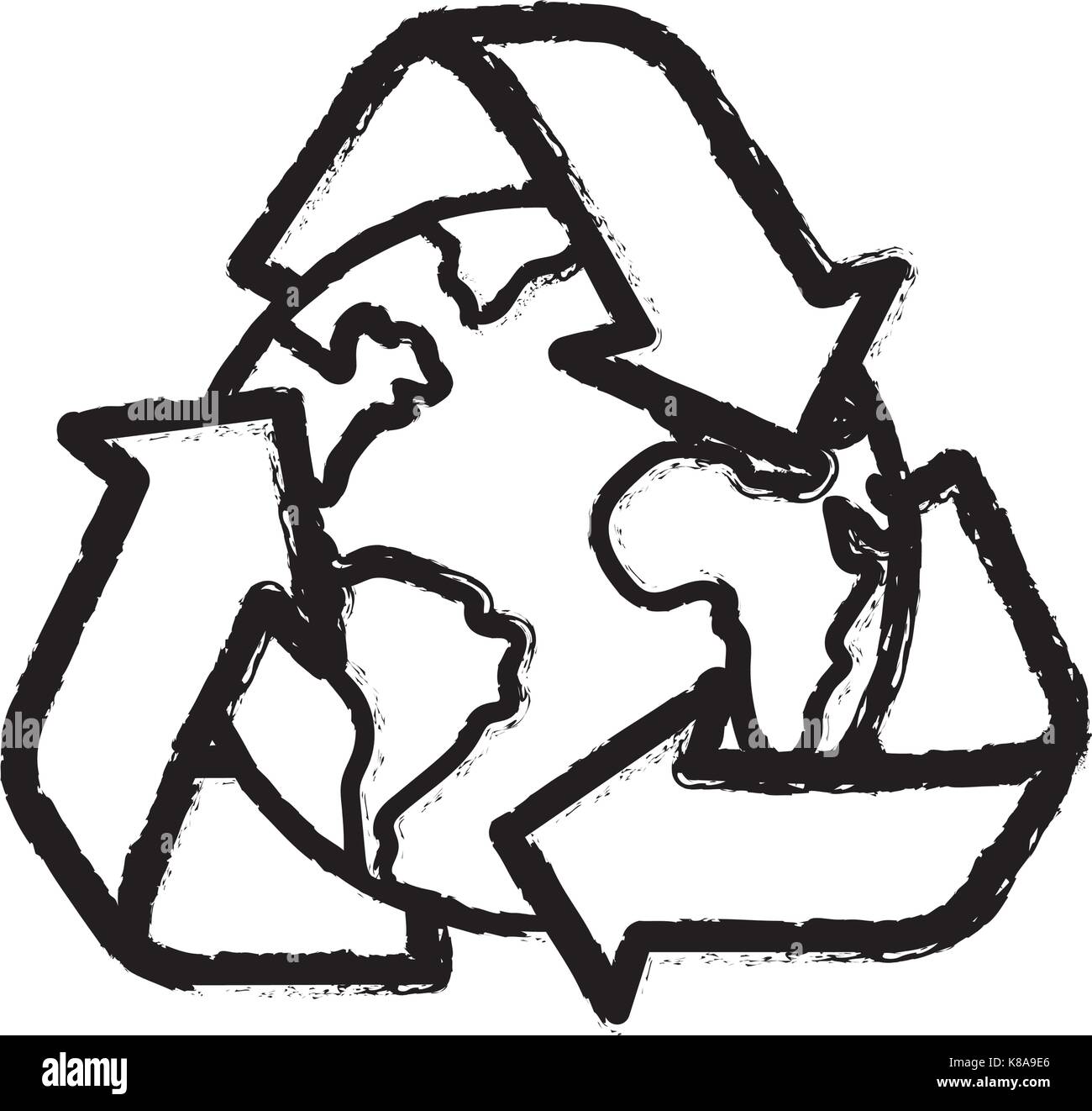 figure earth planet with recycle symbol design Stock Vector Image & Art ...