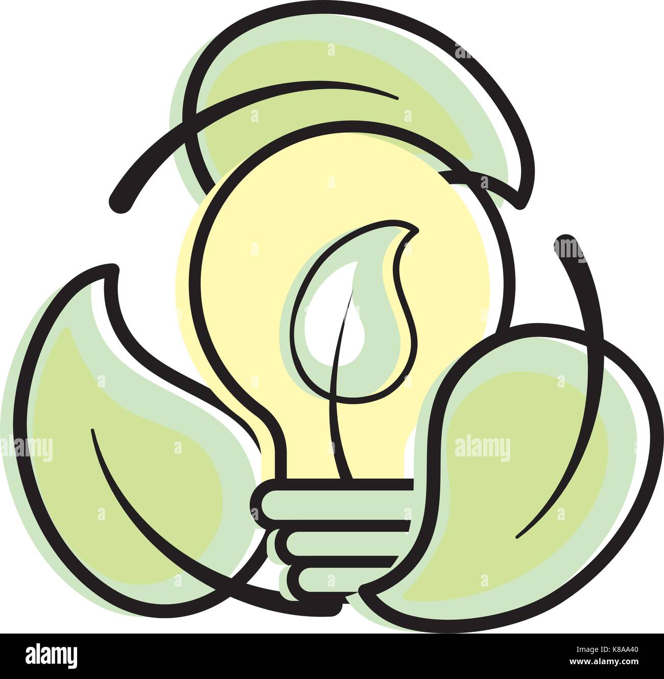 nice bulb with leaf inside and leaves around Stock Vector Image & Art ...