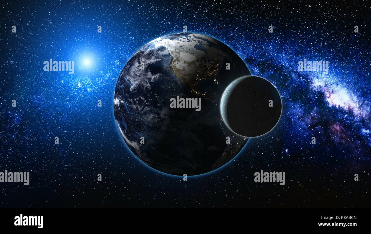 Earth and moon from space size hi-res stock photography and images - Alamy