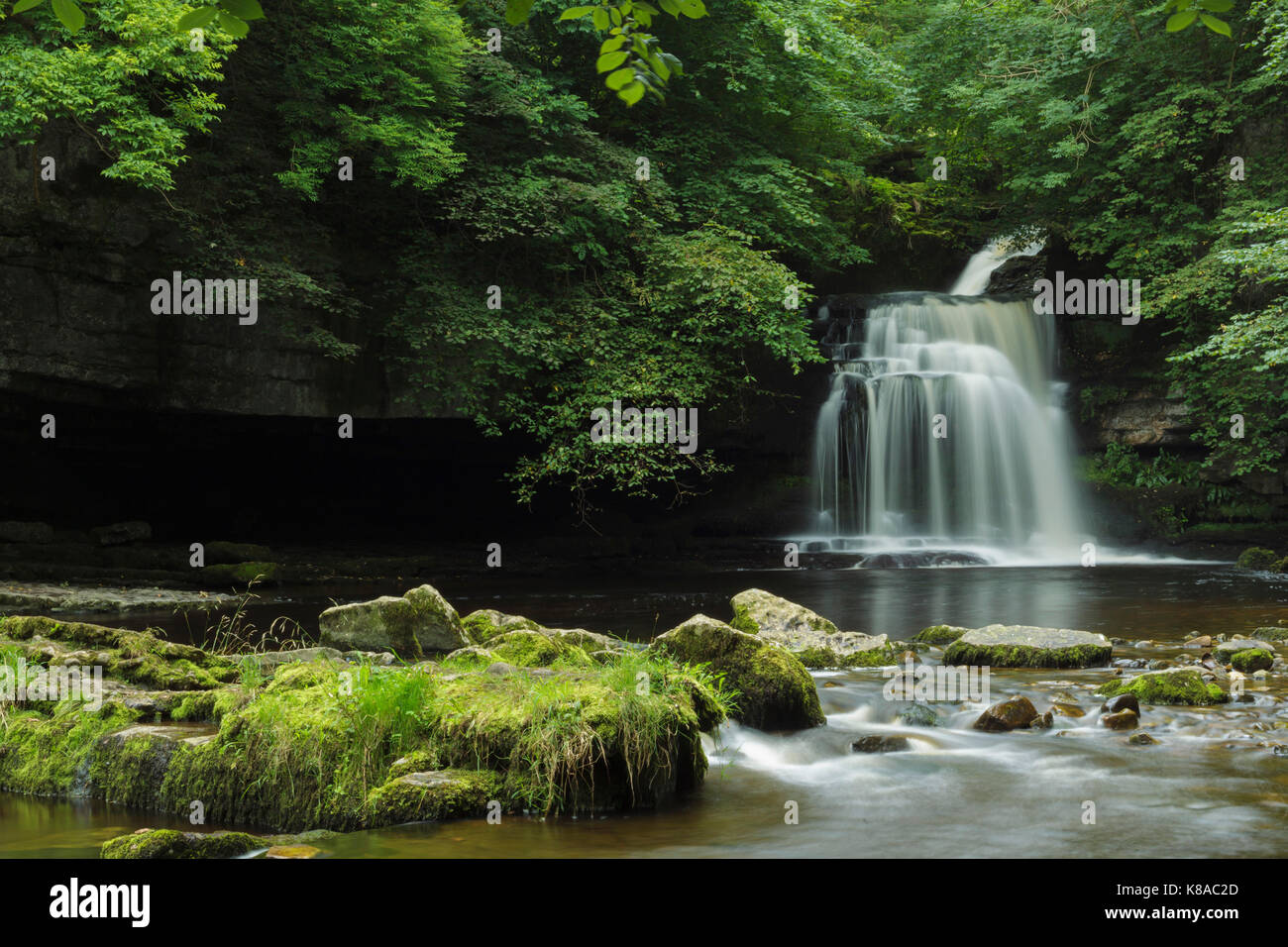 View of waterfall, Cauldron Falls, Walden Beck, River Ure, West Burton ...