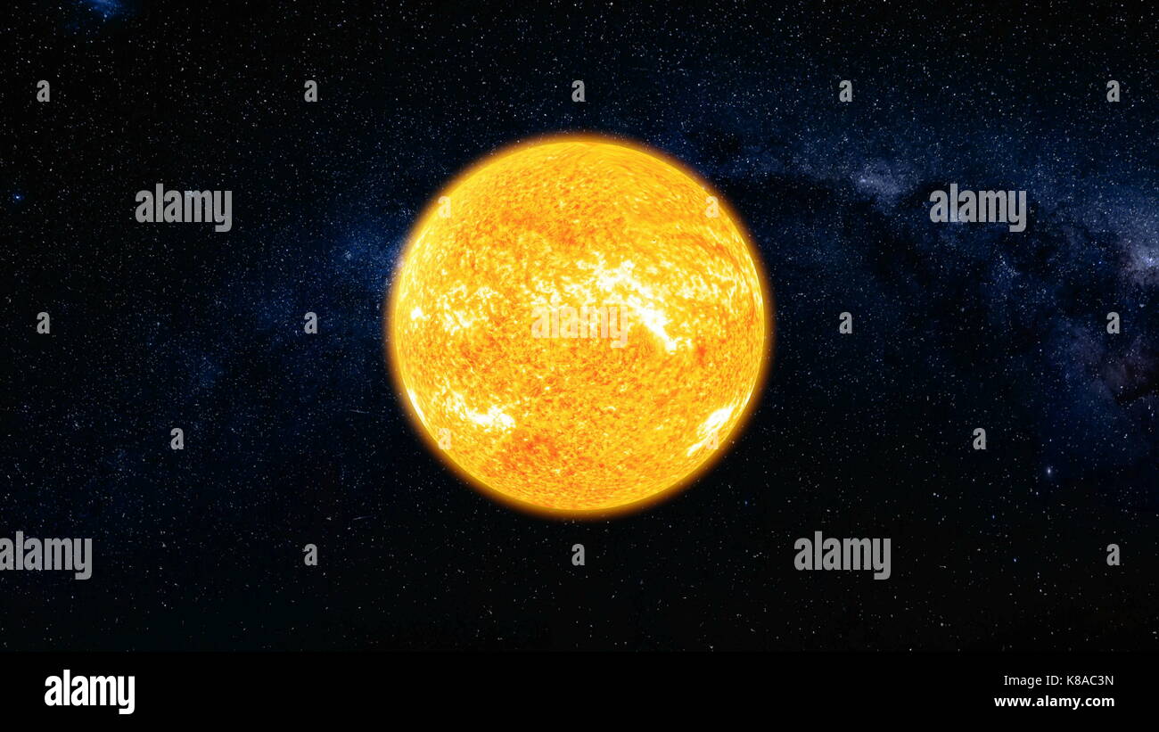 View from space on Sun surface with solar flares Stock Photo - Alamy