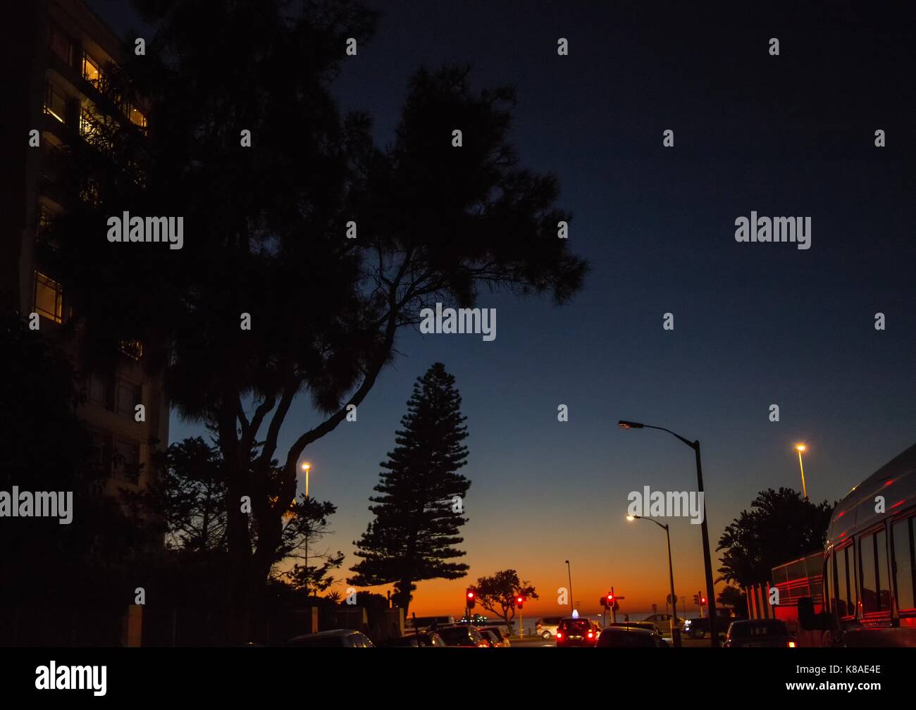 Sundawn at Cape Town at the Western Cape in South Africa Stock Photo ...