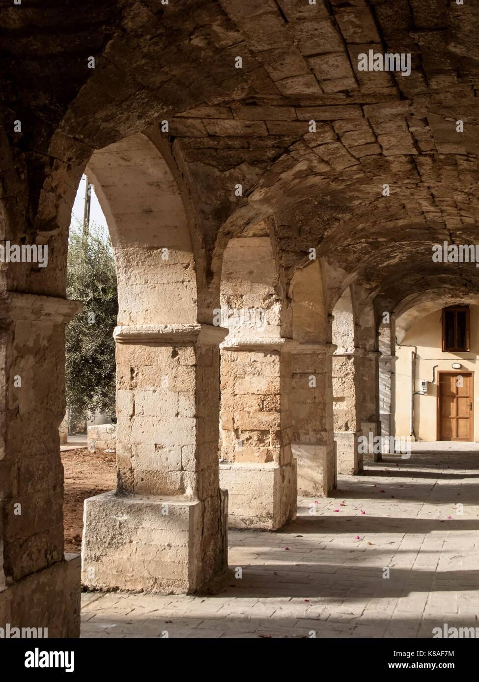 Cloistered Arcade to St. Nicholas Monastery, Splanzia, Chania Old Town ...