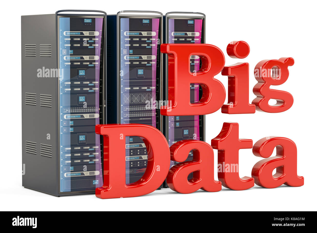 Computer Server Racks, Big data concept. 3D rendering Stock Photo - Alamy