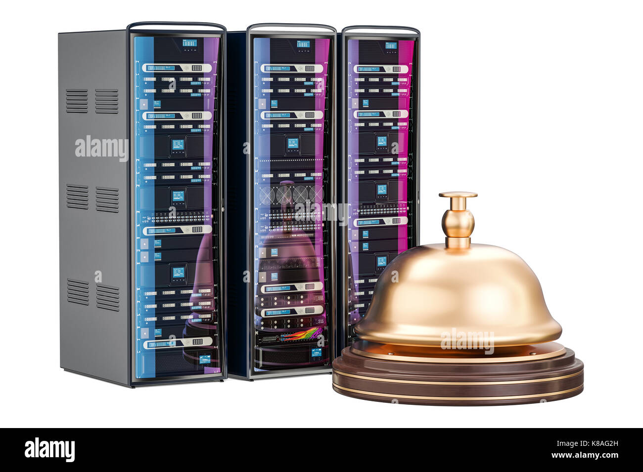 Computer Server service concept, 3D rendering isolated on white ...