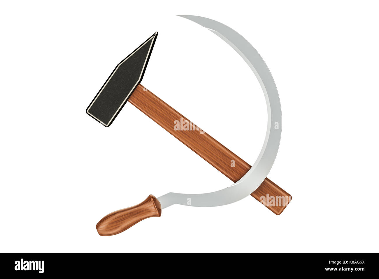 Hammer and sickle, 3D rendering isolated on white background Stock ...