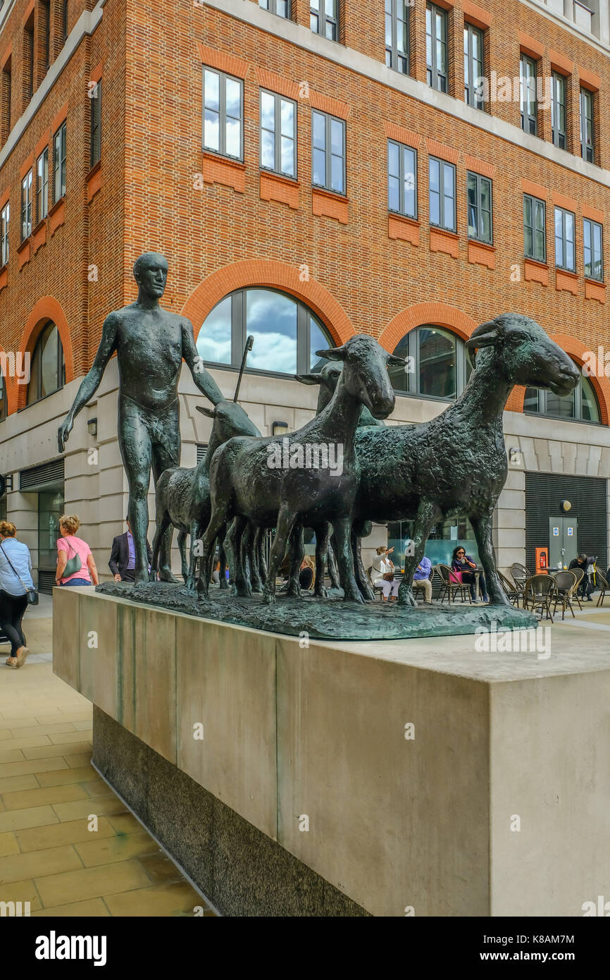 Bronze sculpture of shepherd and sheep hi-res stock photography and ...
