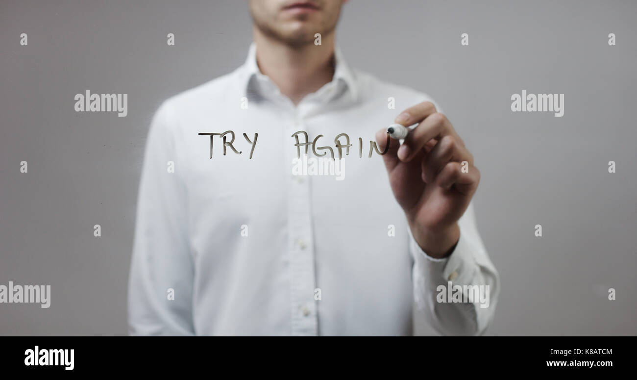 Business man hand try hi-res stock photography and images - Alamy