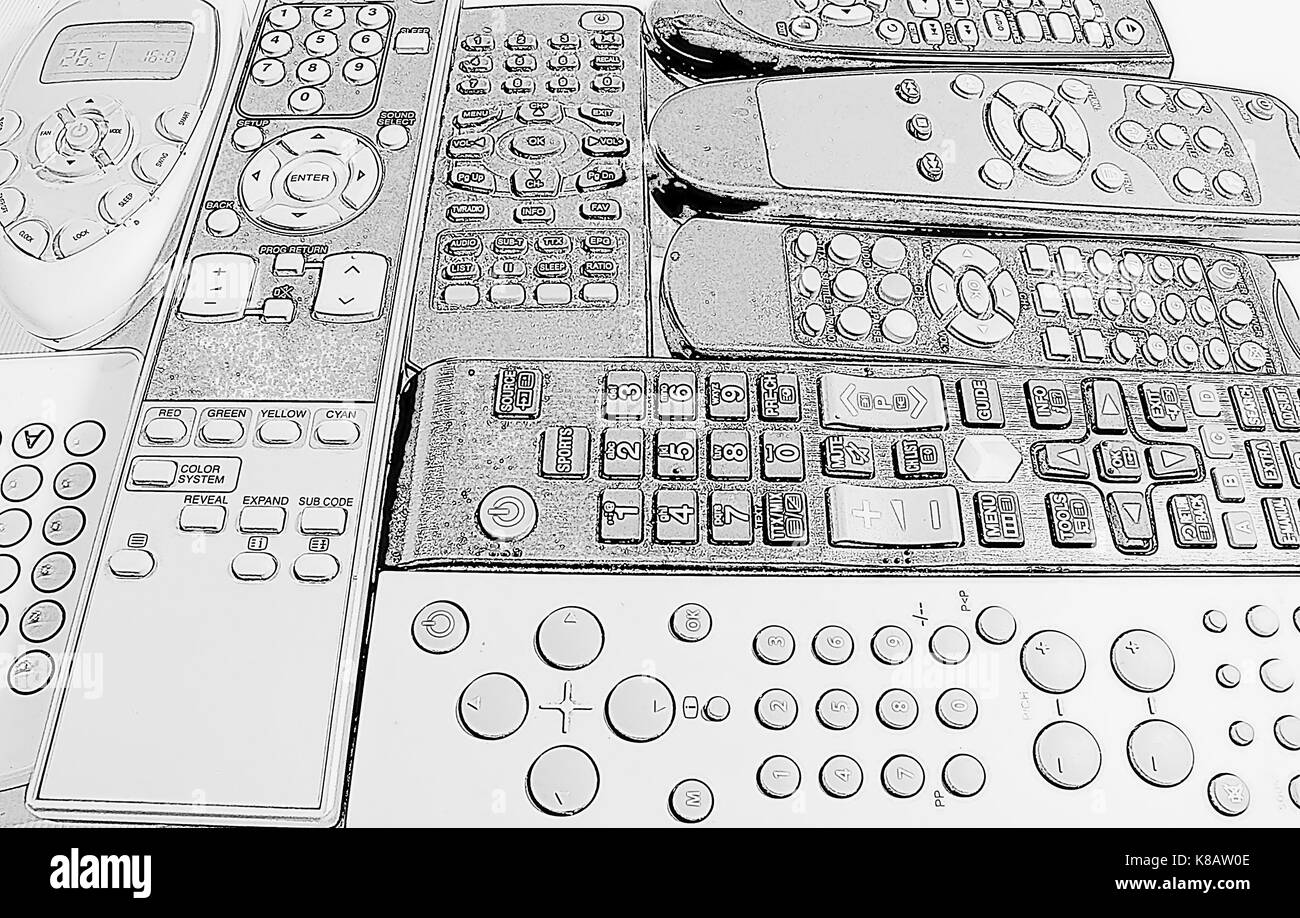 Remote controls drawing Stock Photo - Alamy