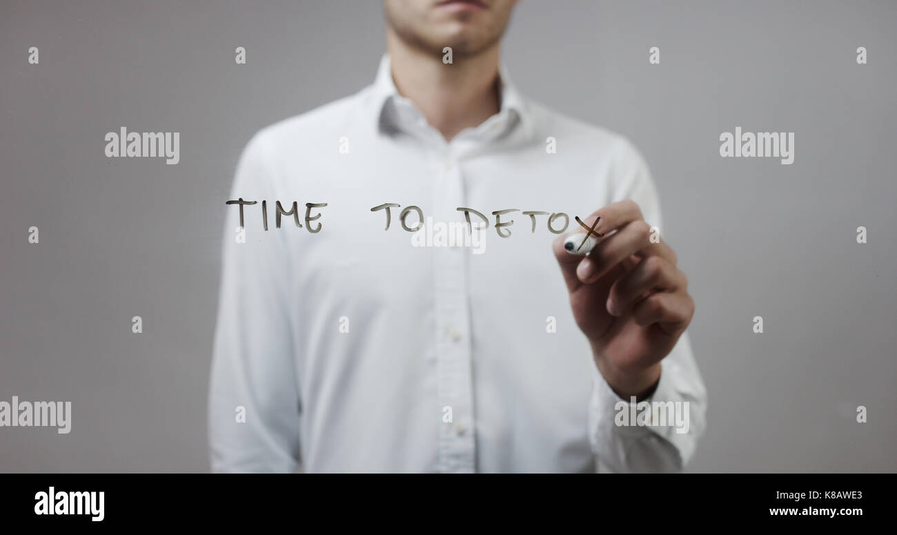 Time detox man writing hi-res stock photography and images - Alamy