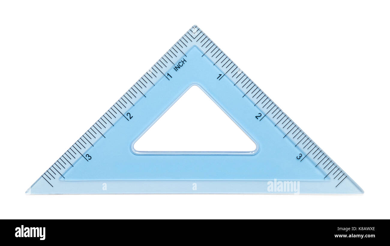 Blue Fourty Five Triangle Isolated on White Background Stock Photo - Alamy
