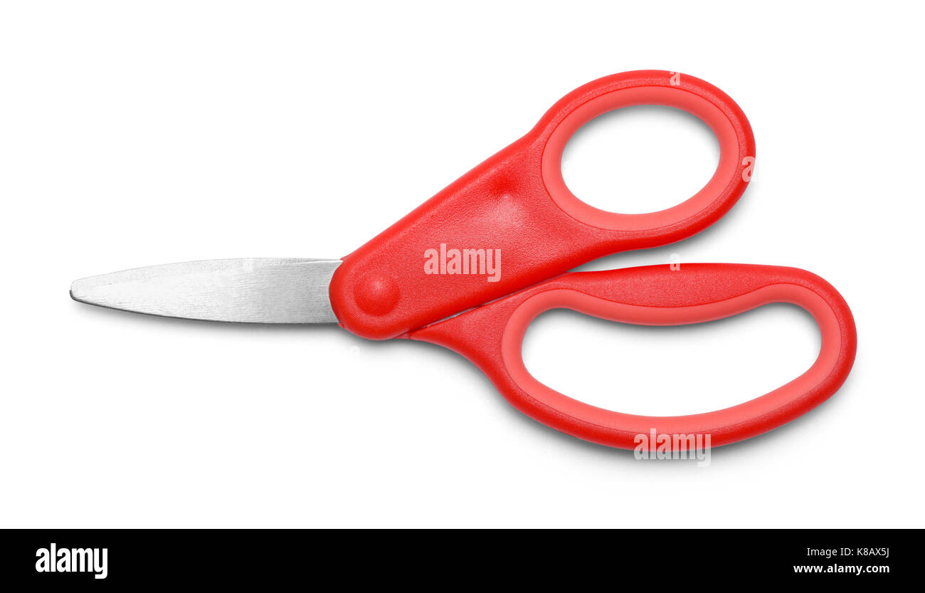 Red Closed Child Scissors Isolated On White Background Stock Photo - Alamy