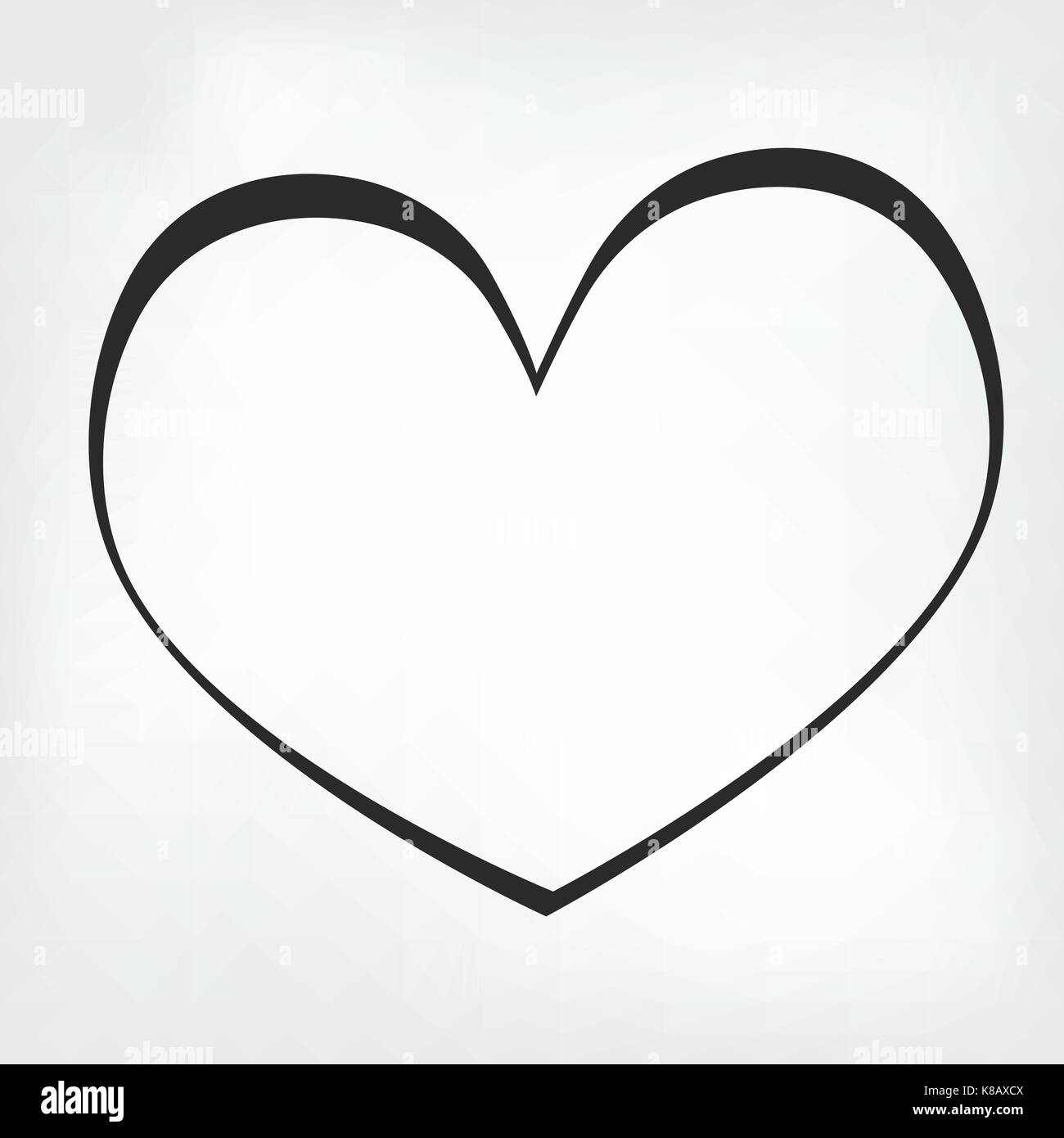 Hand drawn black heart on white background Vector symbol Stock Vector ...