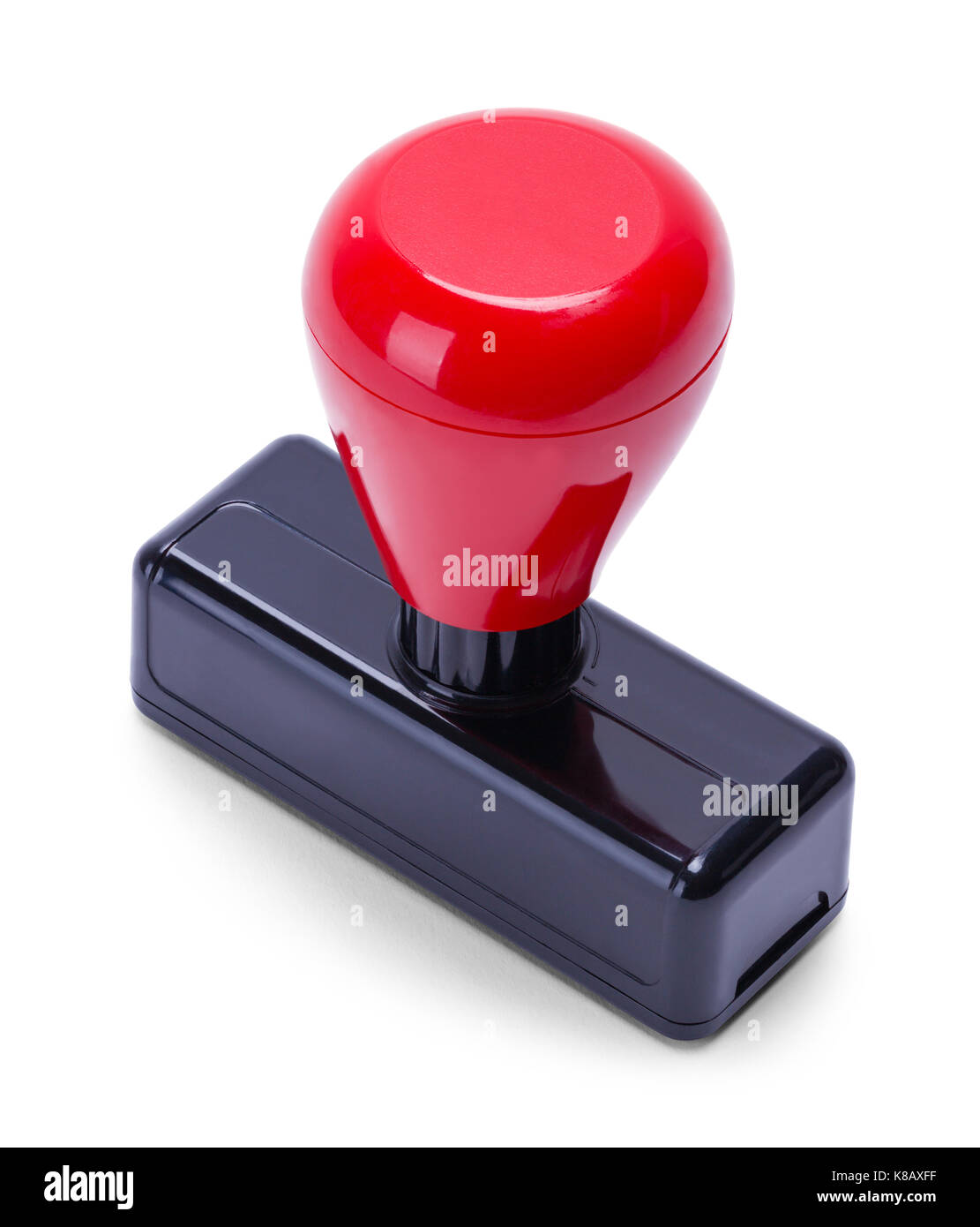 Red Handle Rubber Stamper Isolated on White Background Stock Photo - Alamy