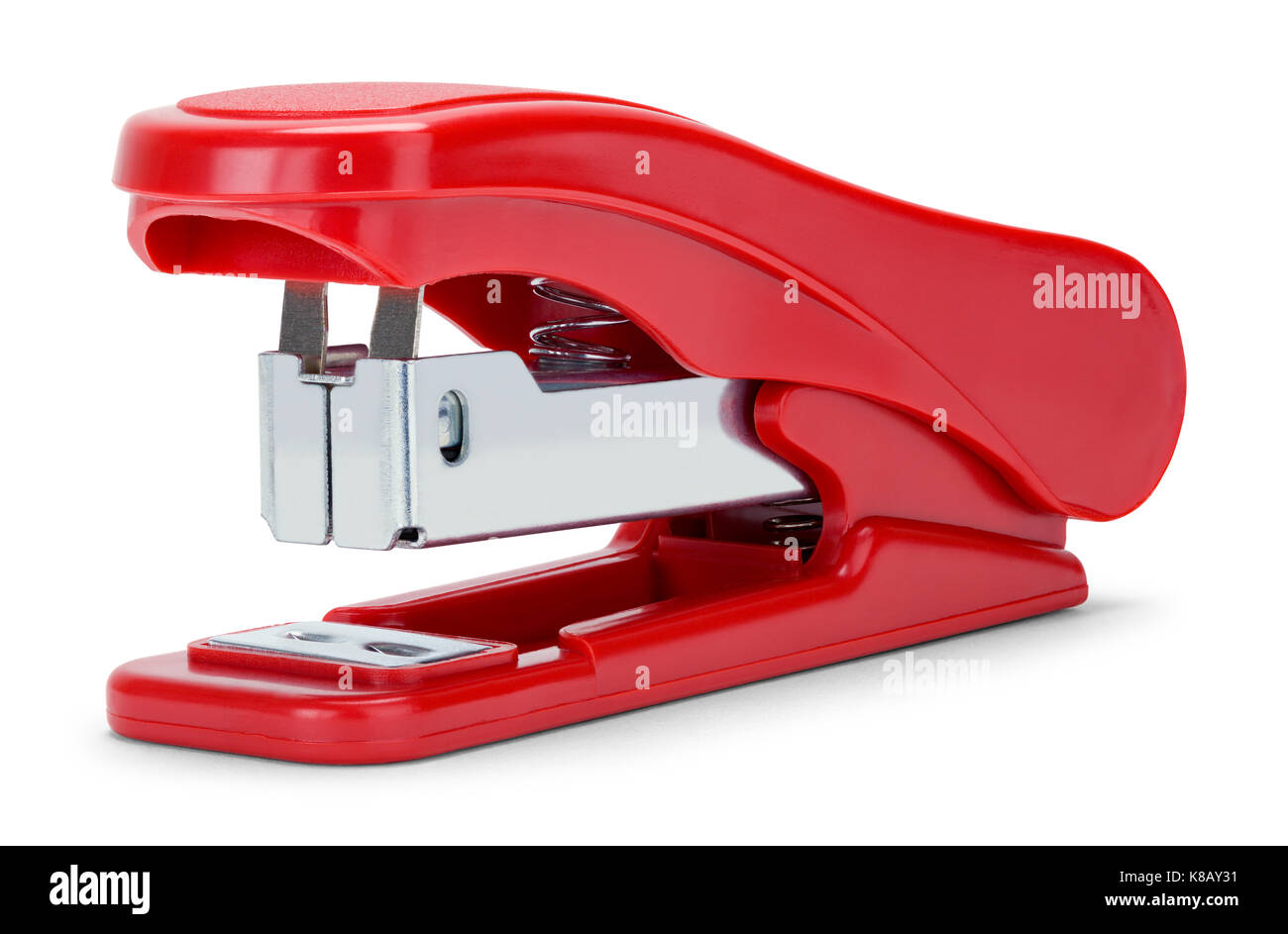 Red Office Stapler Isolated on White Background Stock Photo - Alamy