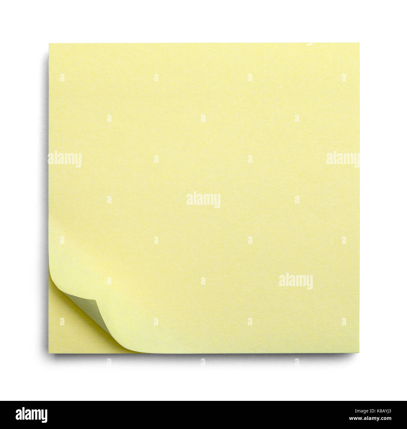 Yellow Sticky Notes Isolated on White Background Stock Photo - Alamy