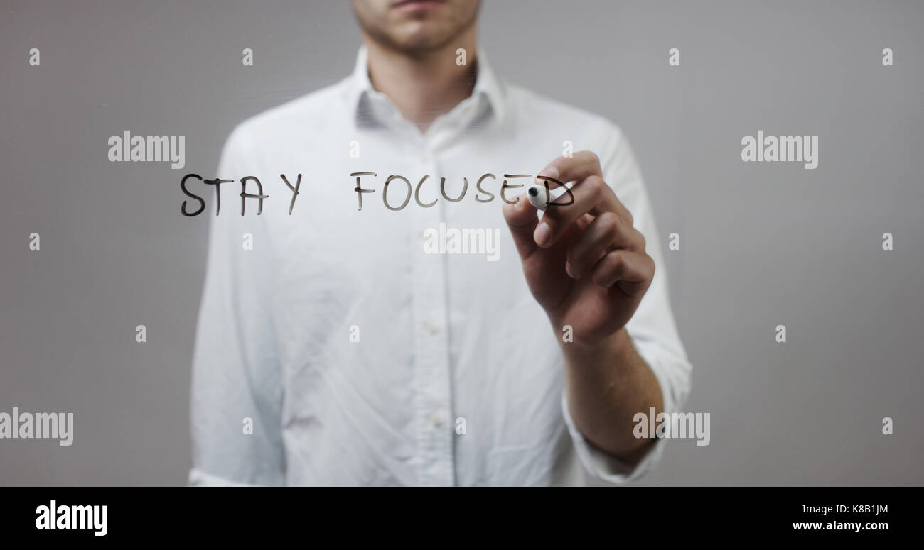 Stay focused writing on screen hi-res stock photography and images - Alamy