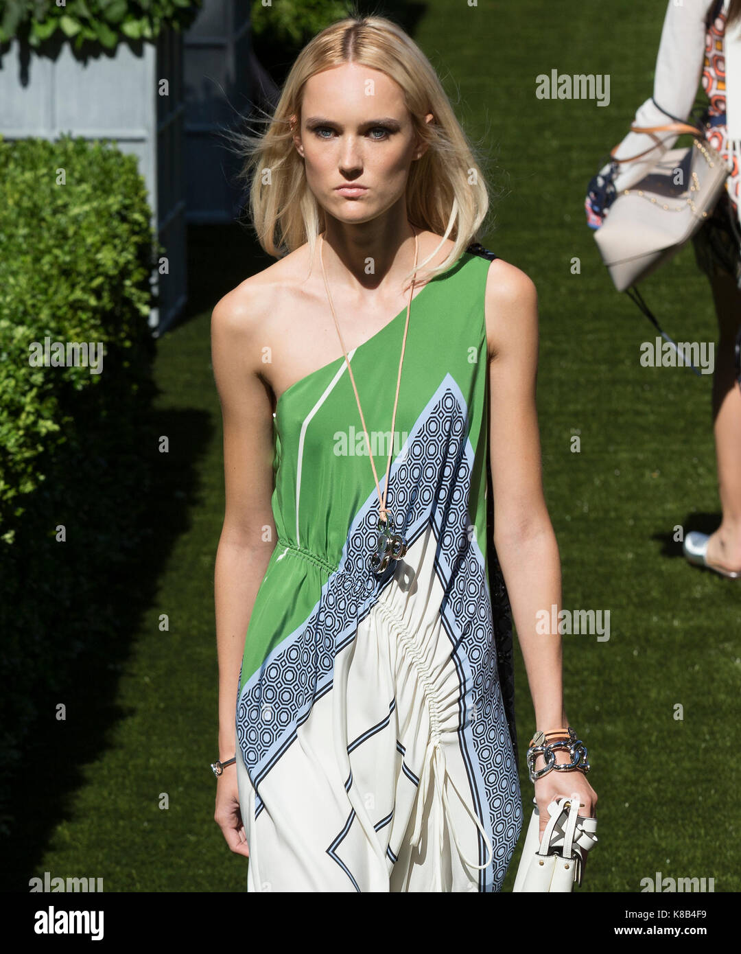 NEW YORK, NY - September 08, 2017: Harleth Kuusik walks the runway at ...