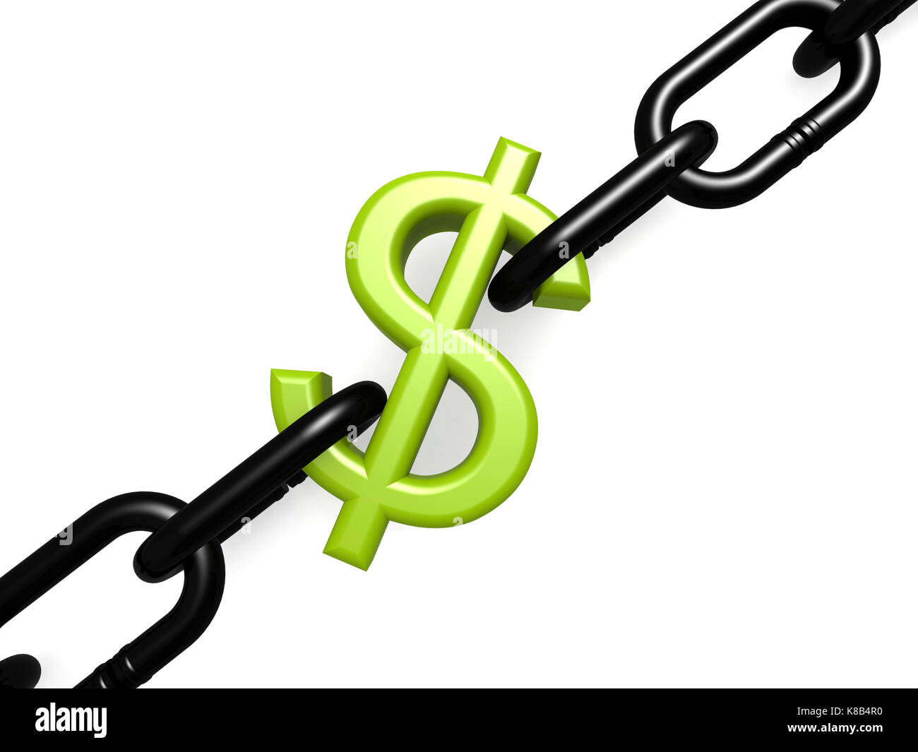 Green dollar and chain Stock Photo - Alamy