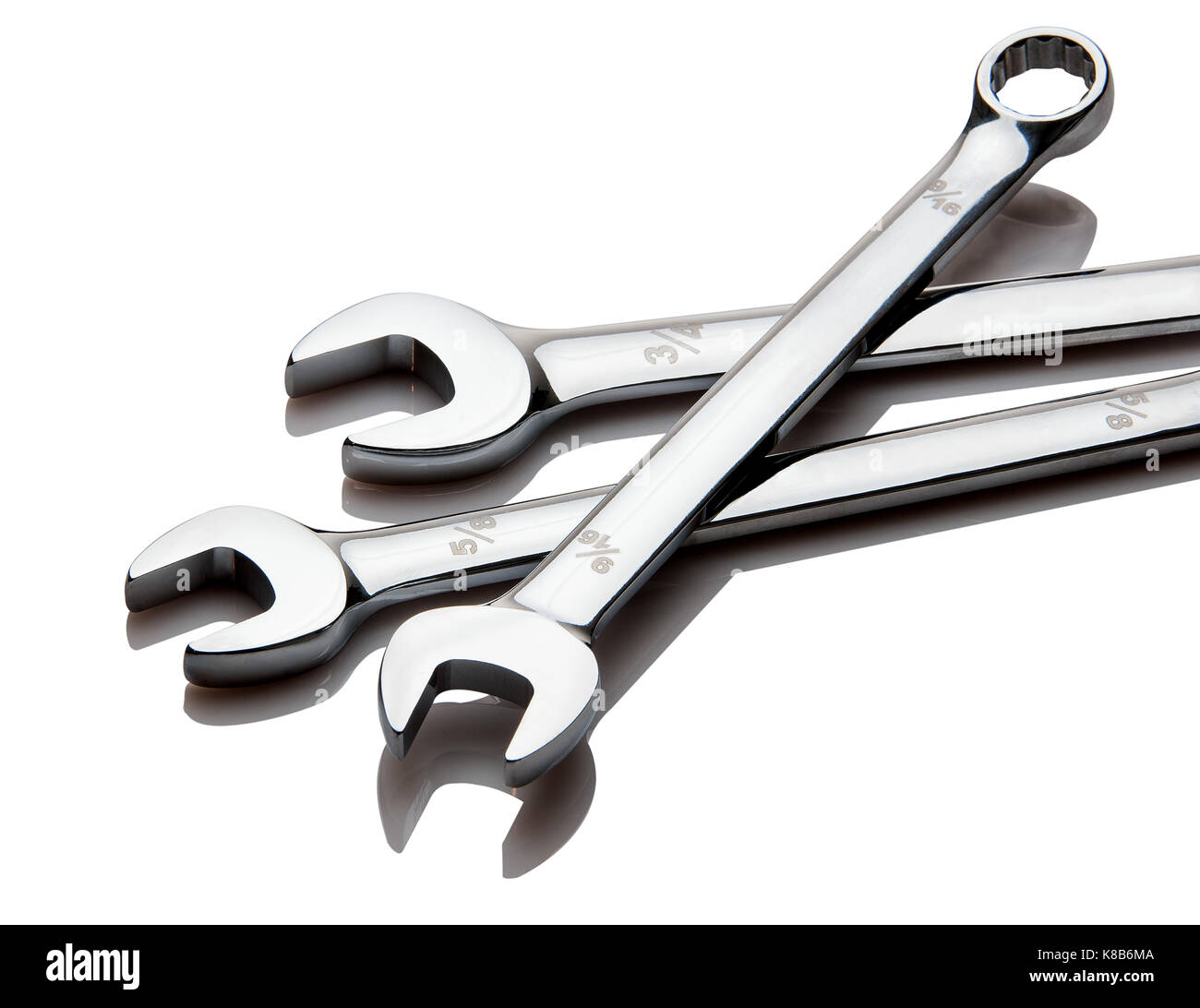 Wrenches Isolated on white background on studio tabletop Stock Photo ...