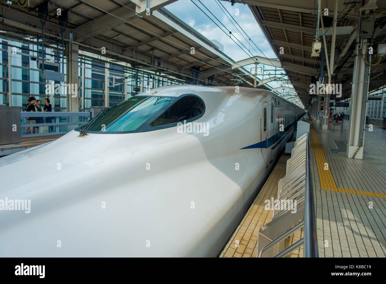 KYOTO, JAPAN - JULY 05, 2017: JR700 shinkansen bullet train departing ...