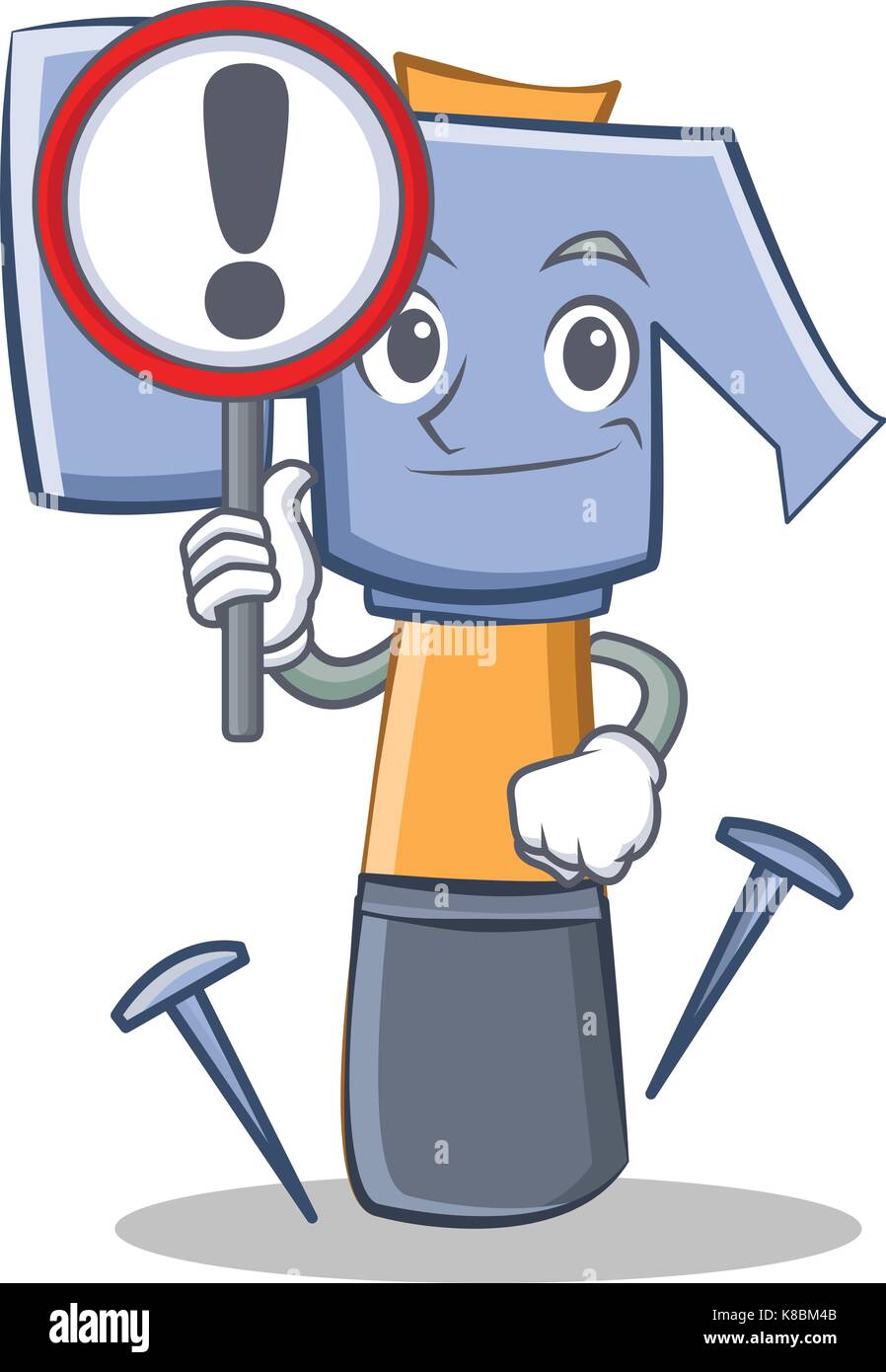 With sign hammer character cartoon emoticon Stock Vector Image & Art ...