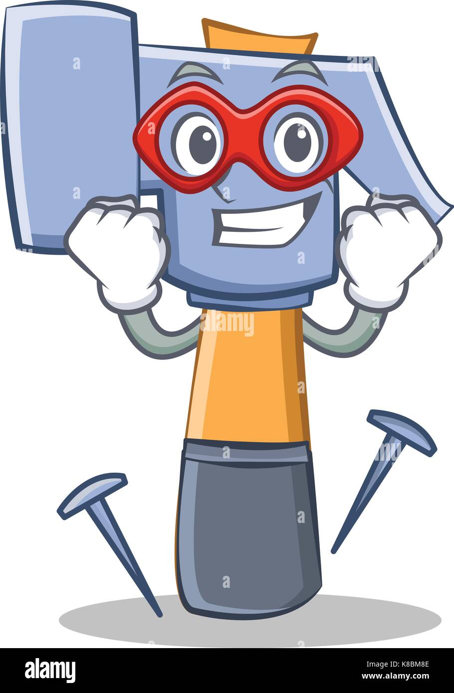 Super hero hammer character cartoon emoticon Stock Vector Image & Art ...