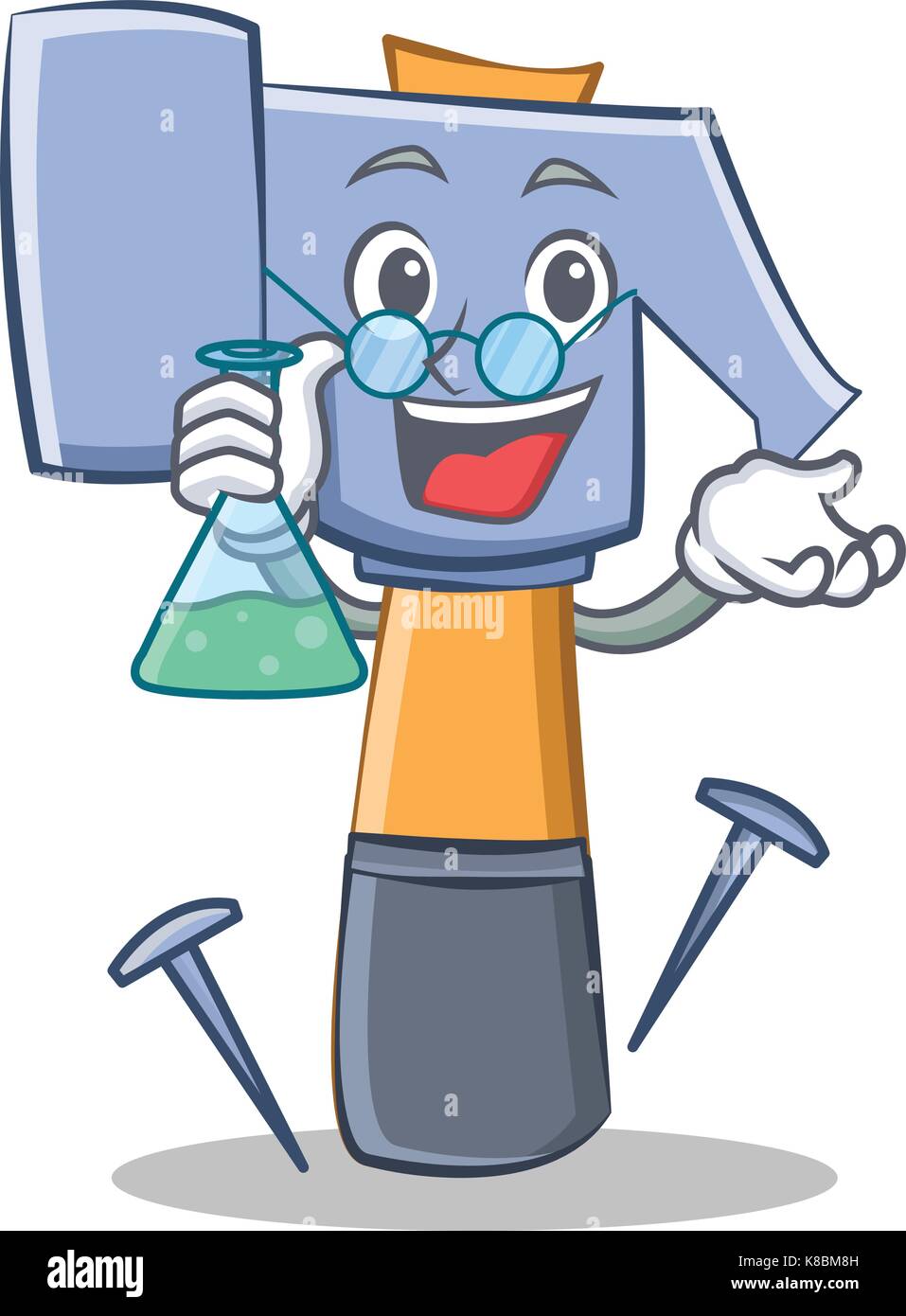 Professor hammer character cartoon emoticon Stock Vector Image & Art ...