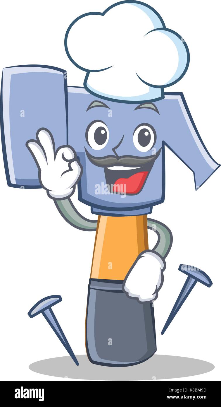 Chef hammer character cartoon emoticon Stock Vector Image & Art - Alamy