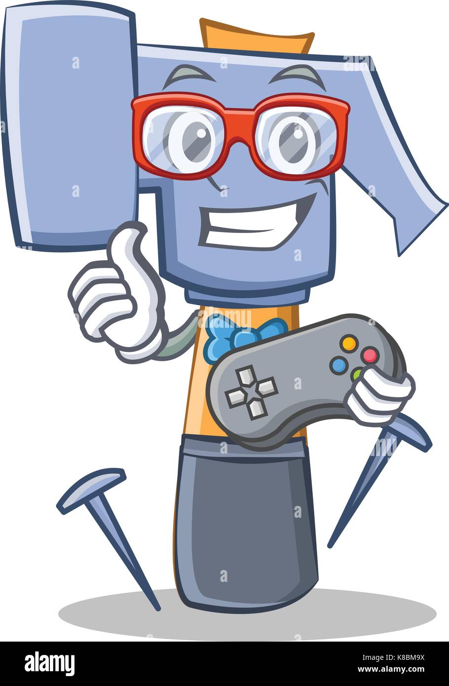 Gamer hammer character cartoon emoticon Stock Vector Image & Art - Alamy