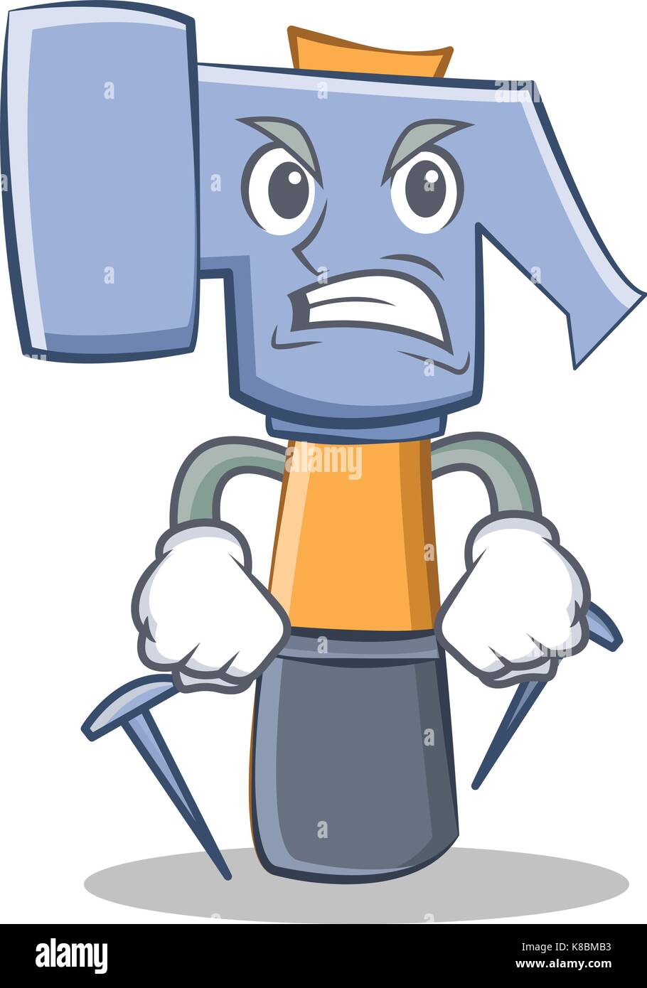 Angry hammer character cartoon emoticon Stock Vector Image & Art - Alamy