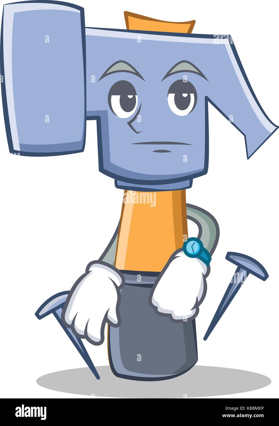Waiting hammer character cartoon emoticon Stock Vector Image & Art - Alamy
