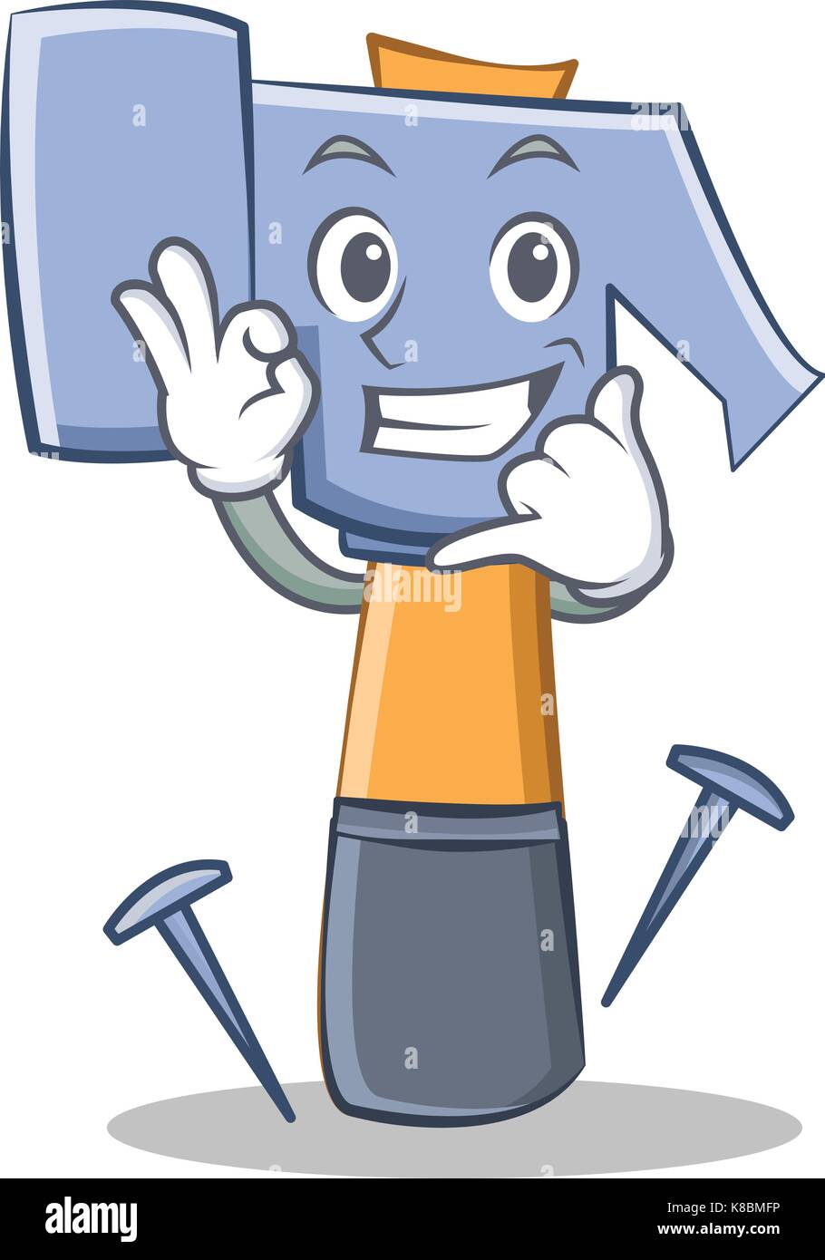 Calling hammer character cartoon emoticon Stock Vector Image & Art - Alamy