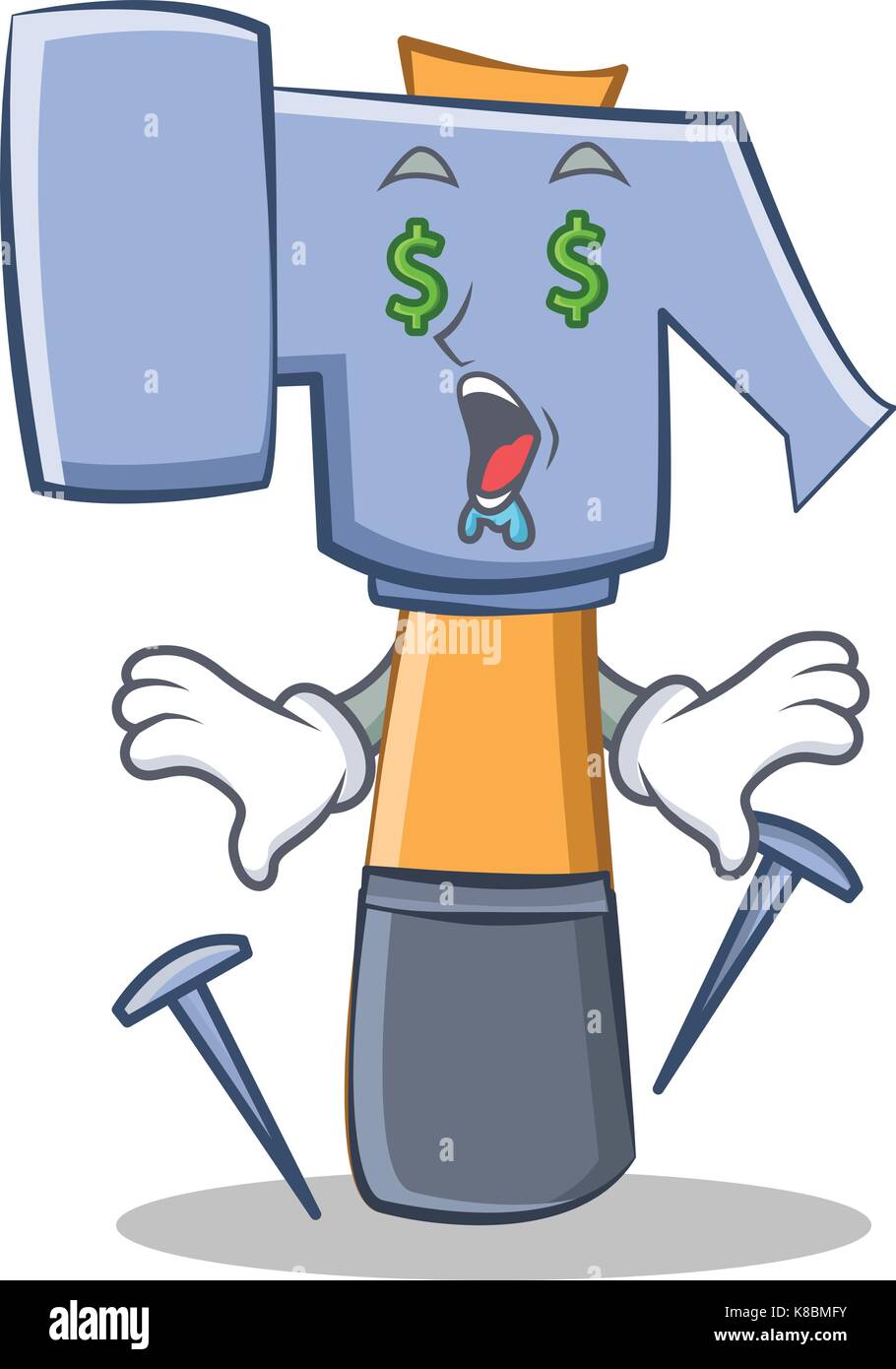 Money eye hammer character cartoon emoticon Stock Vector Image & Art ...