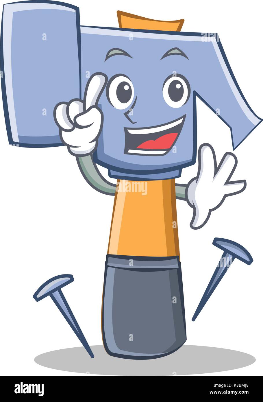 Finger hammer character cartoon emoticon Stock Vector Image & Art - Alamy