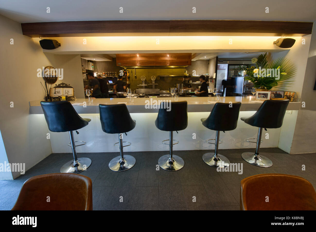 The elegant interior of Suhring restaurant, Bangkok, Thailand Stock ...